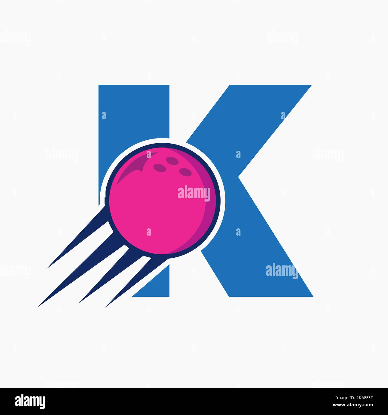 Initial Letter K Bowling Logo Concept With Moving Bowling Ball Icon ...
