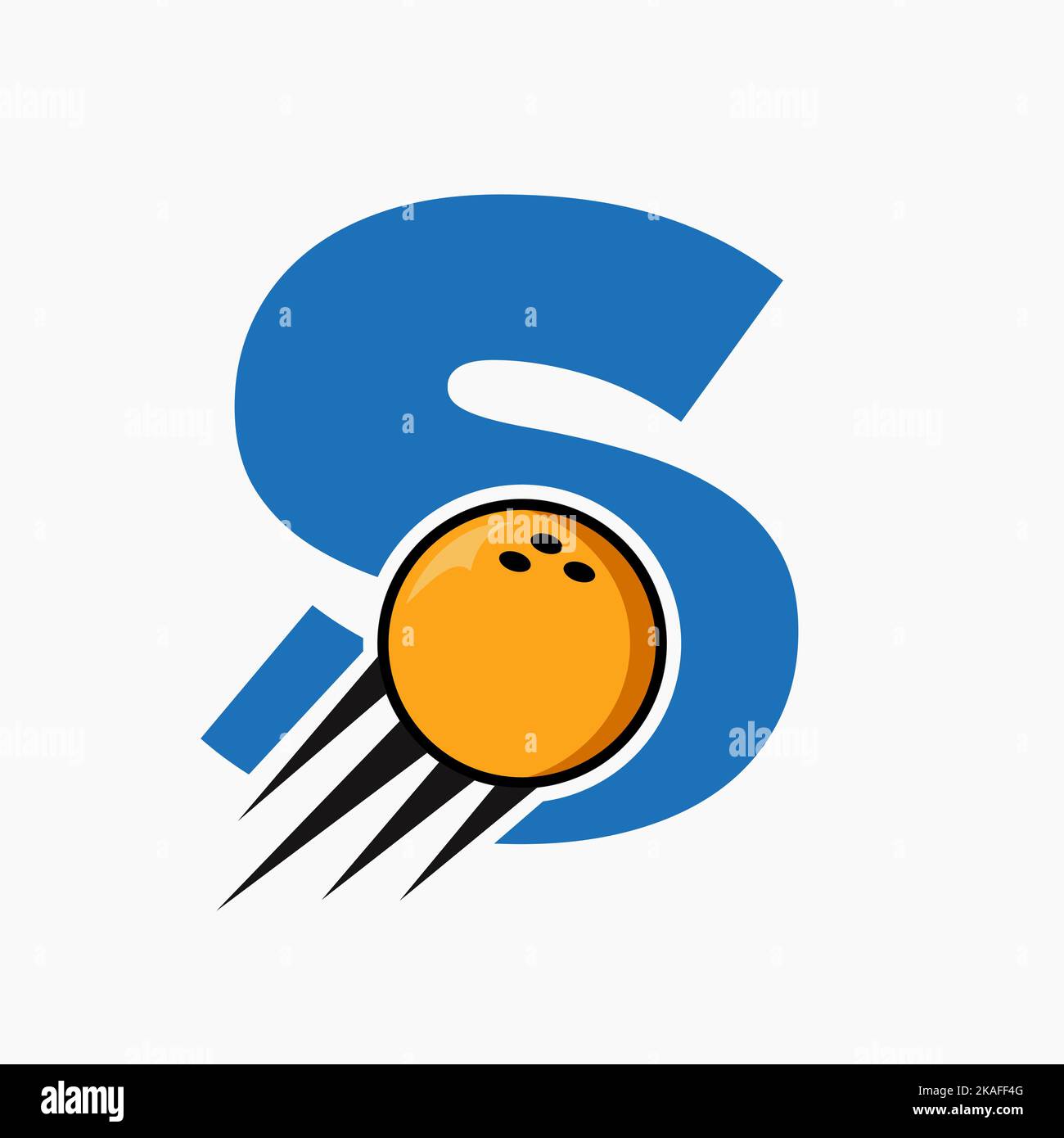 Initial Letter S Bowling Logo Concept With Moving Bowling Ball Icon ...