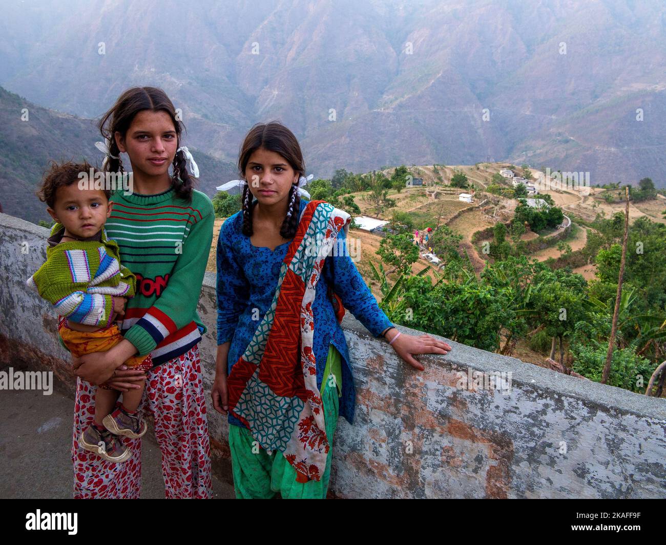 Rural people living a traditional life on Dalkania, Kumaon Hills, Uttarakhand, India Stock Photo ...