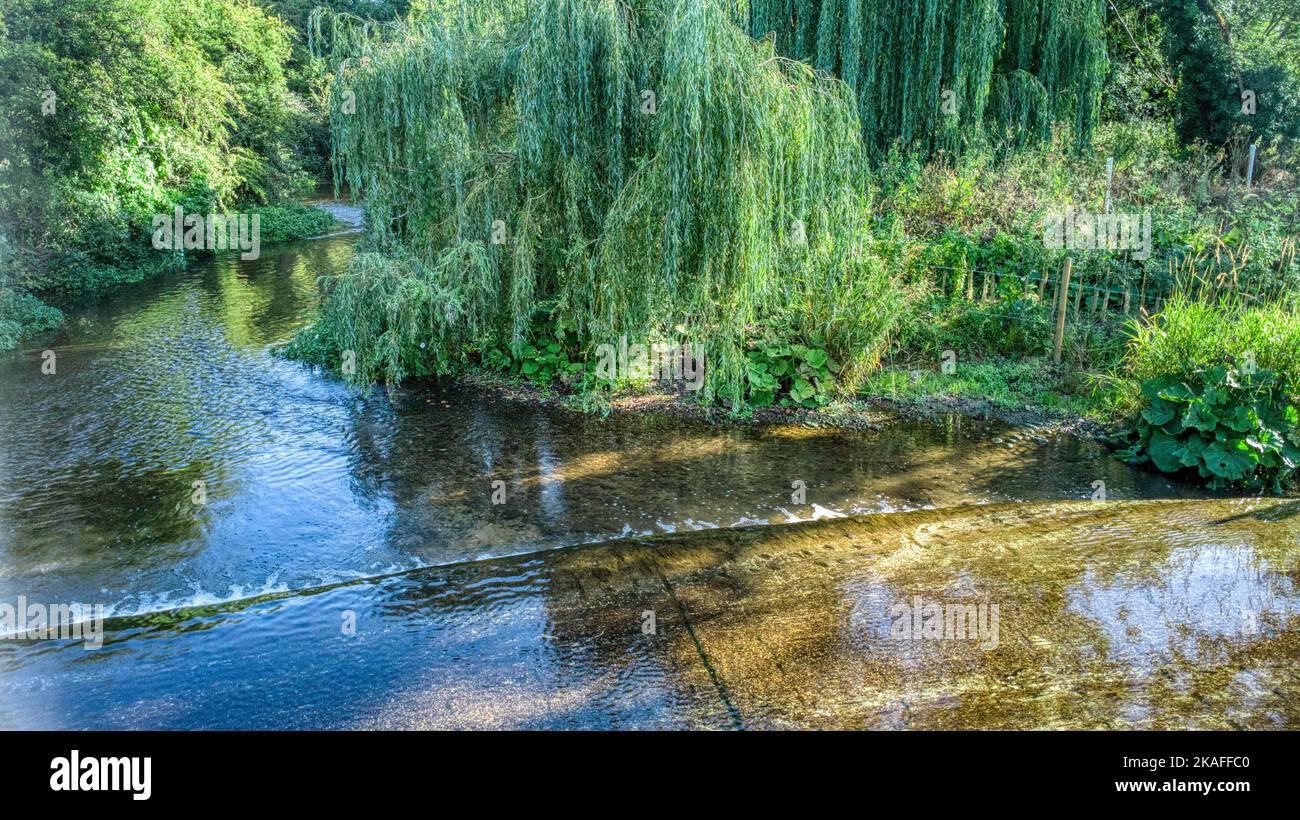 The picturesque view of river ford at the Newton Flotman in Norfolk ...
