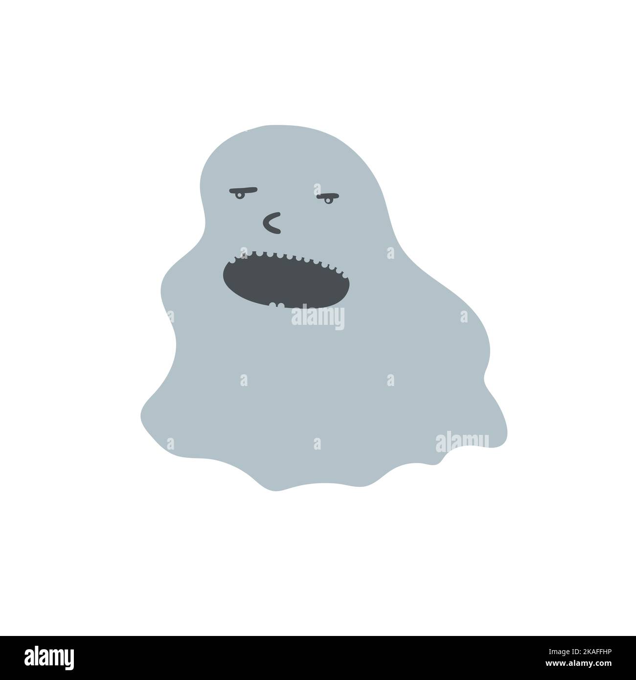 Funny hand drawn gray monster or ghost cartoon character Stock Vector ...