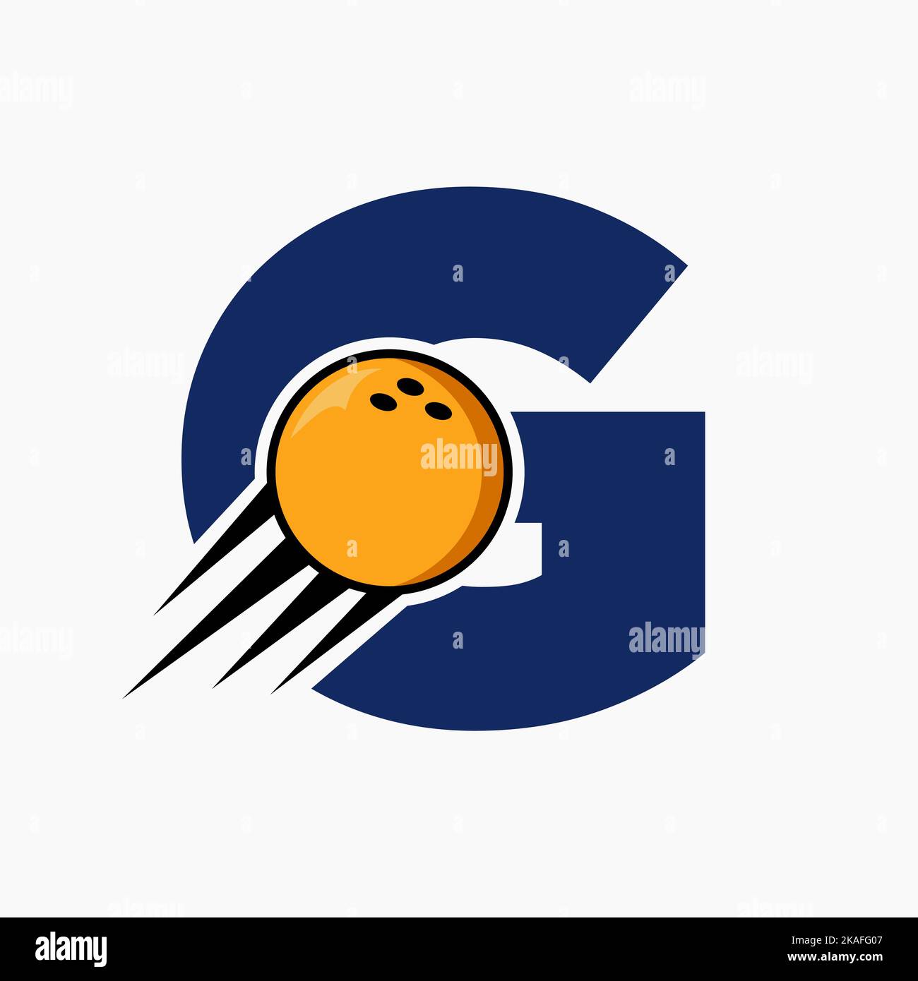 Initial Letter G Bowling Logo Concept With Moving Bowling Ball Icon ...