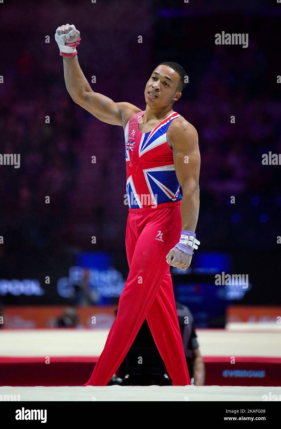 Great Britain's Joe Fraser reacts after performing on the horizontal ...