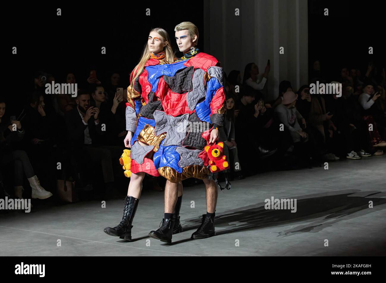 Models present a creation by designer LEM during the Ukrainian Fashion ...