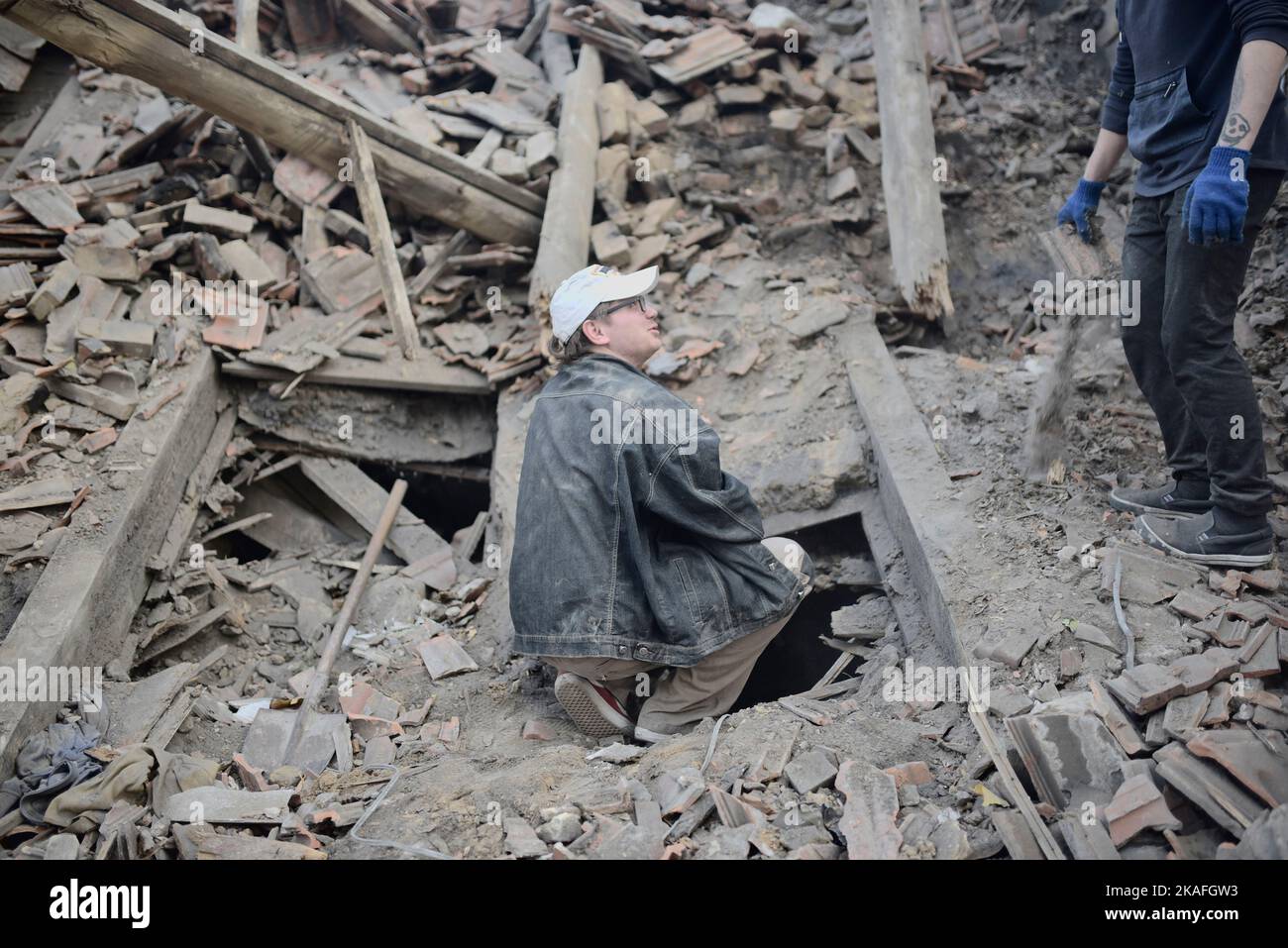 Civilian houses destroyed after a Russian attack from positions near ...