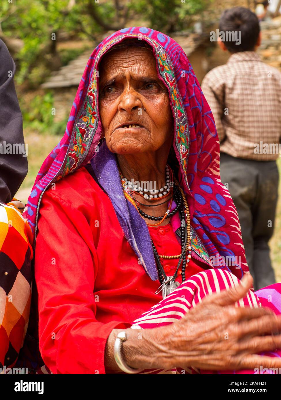 Rural people living a traditional life on Dalkania, Kumaon Hills ...