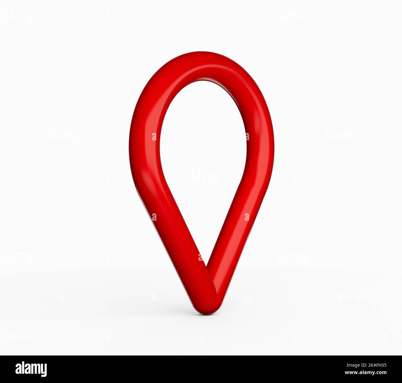 Red map pointer 3d pin. Location symbol made with red round pipe 3D ...