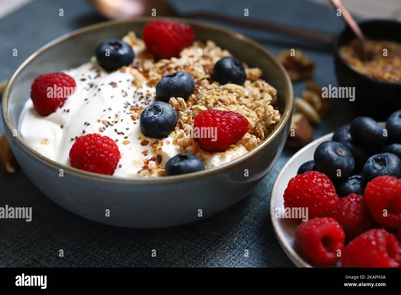 Greek yogurt fruit and nuts hi-res stock photography and images - Alamy
