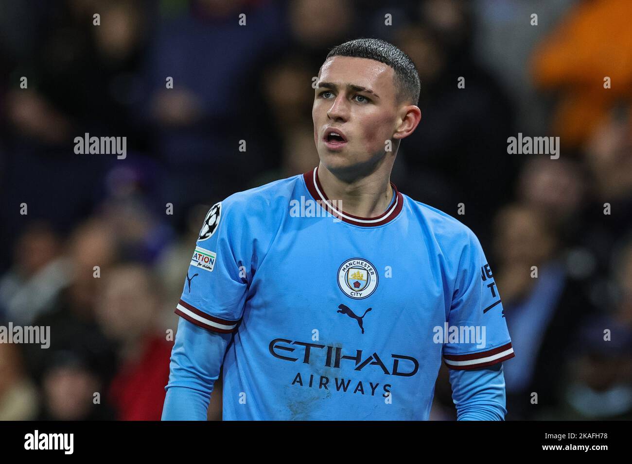 Phil Foden #47 of Manchester City during the UEFA Champions League ...