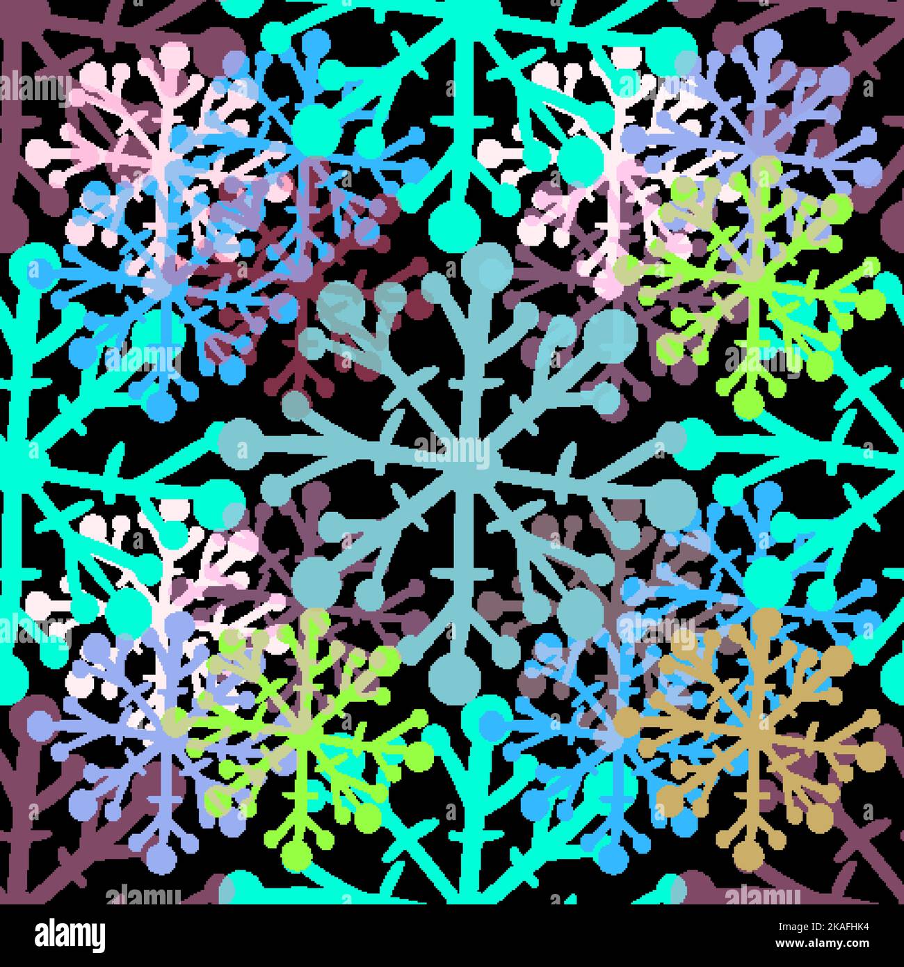 Seamless background. Abstract pattern with blue snowflakes. Vector ...