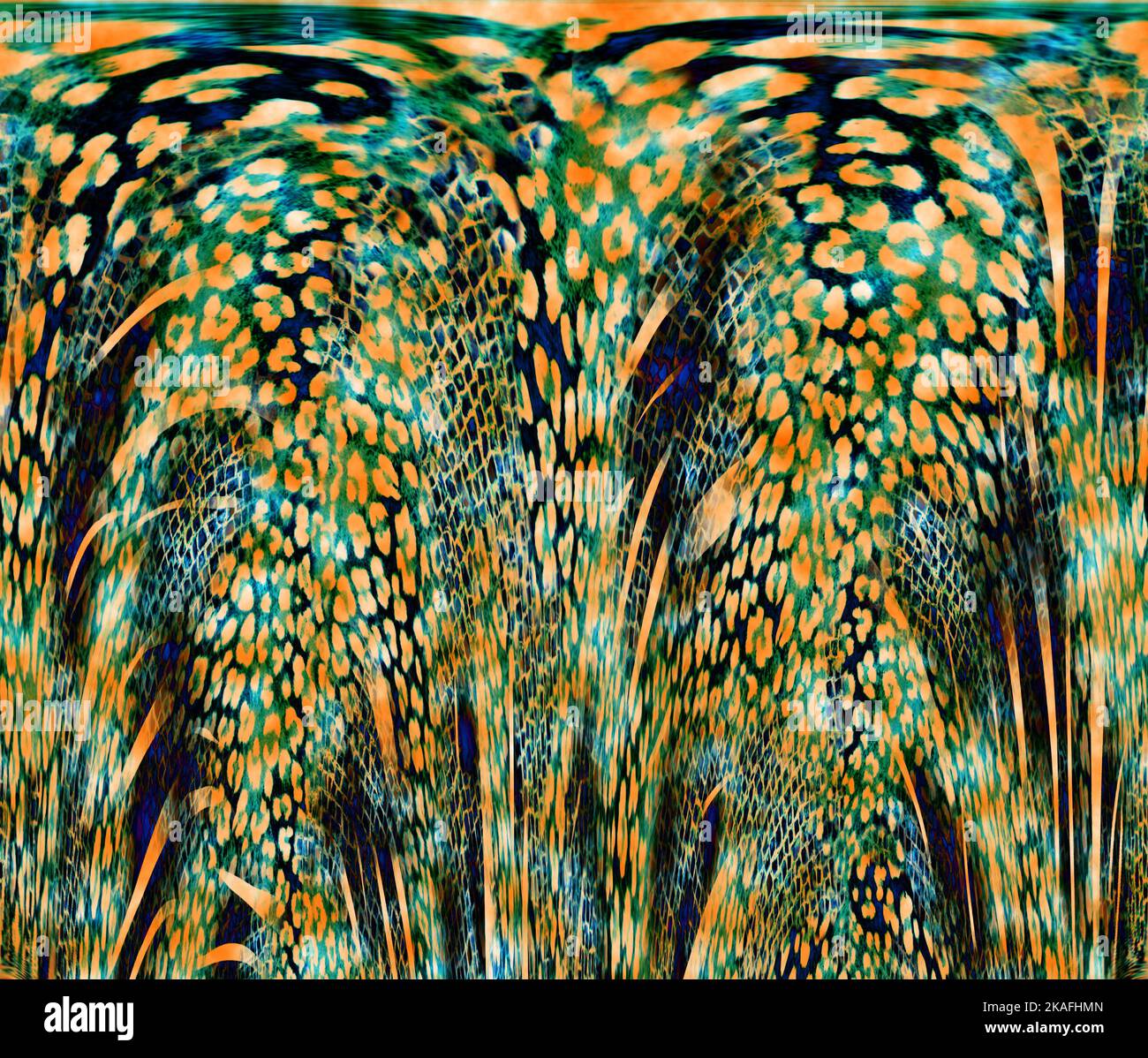 Colorful patterns fractal.Psychedelic fractal,texture of brush strokes ...