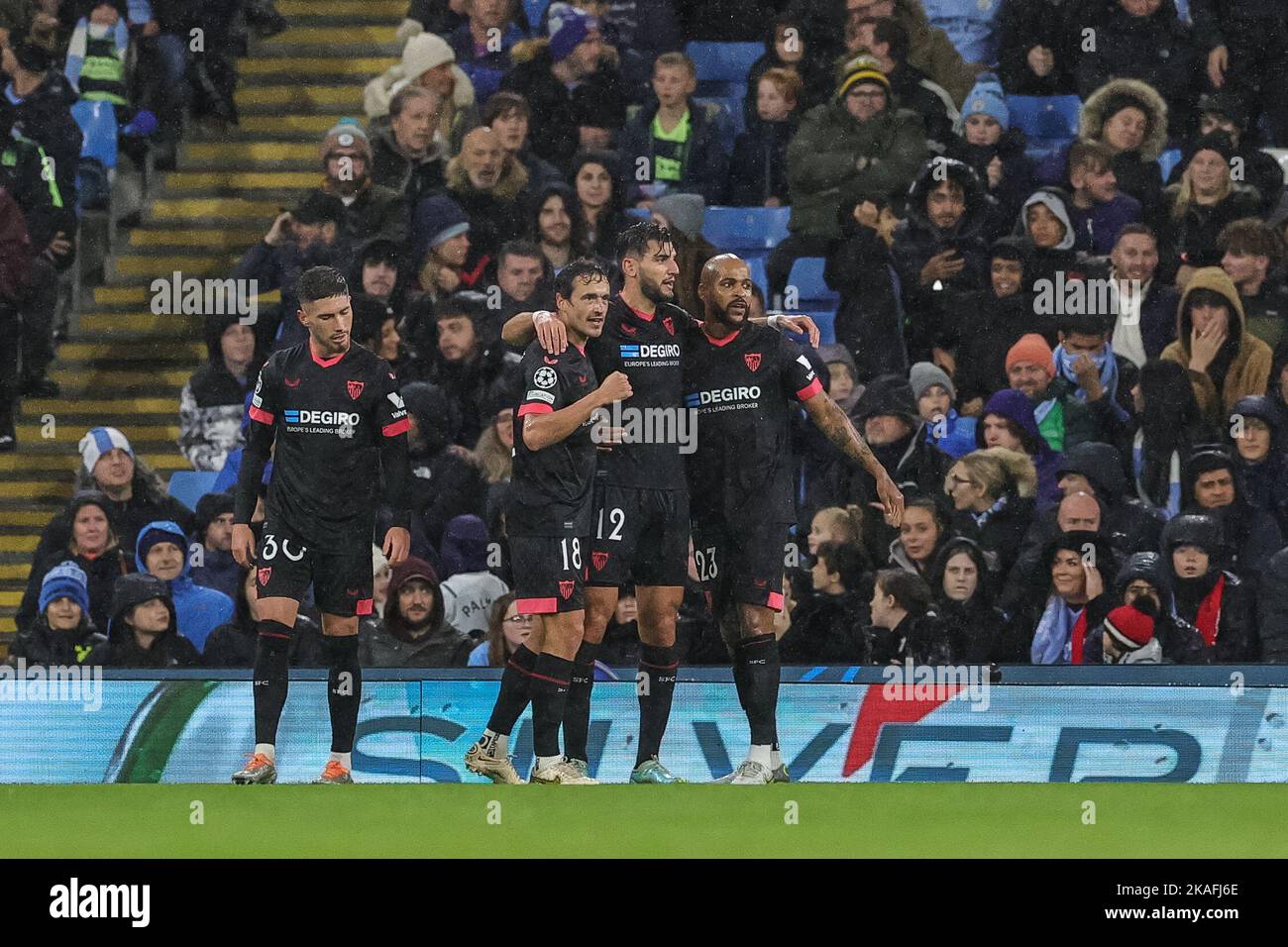 Rafa Mir #12 of Sevilla celebrates his goal to make it /0-1 during the ...
