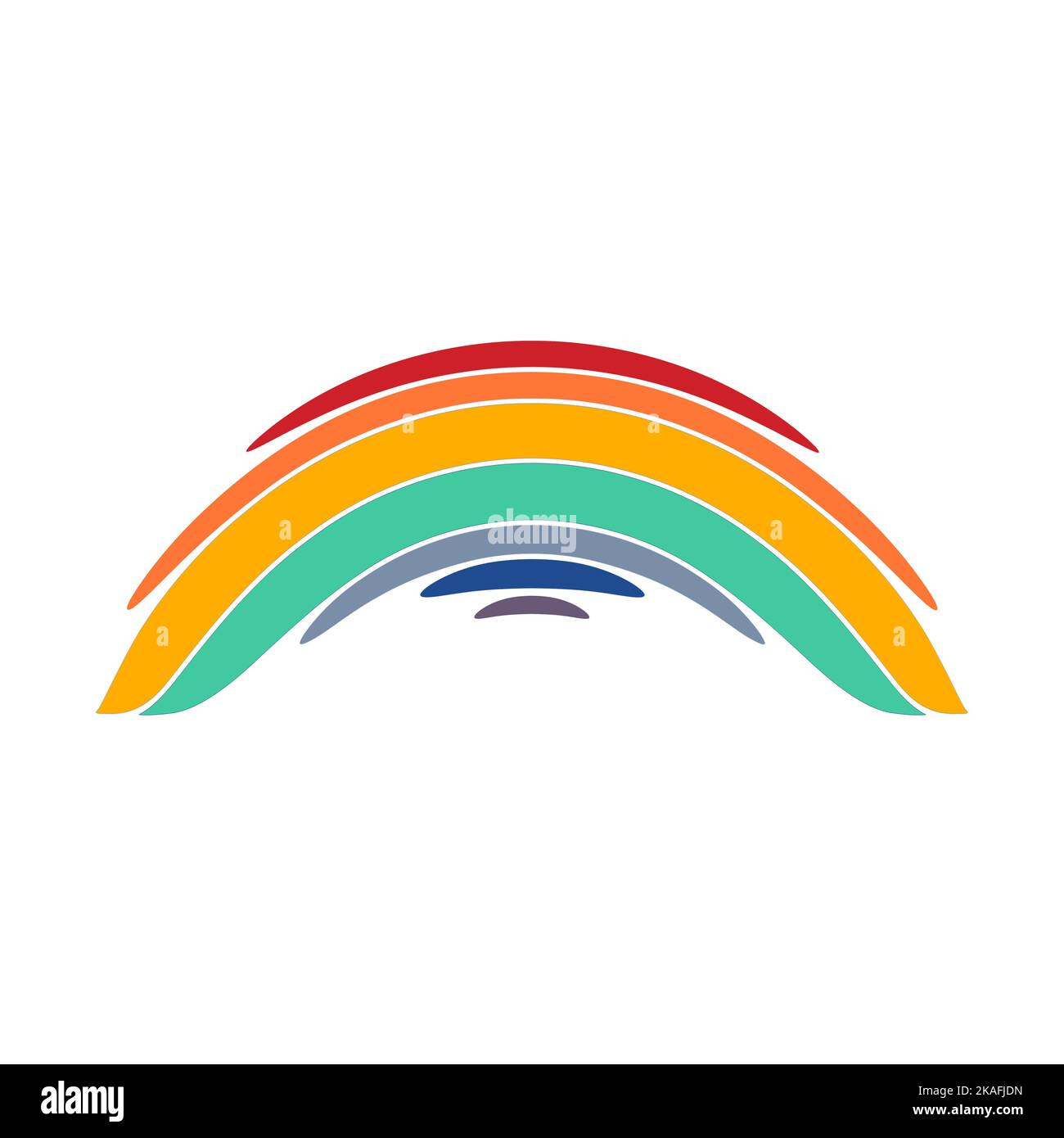 Stylized rainbow illustration on white background Stock Vector Image ...
