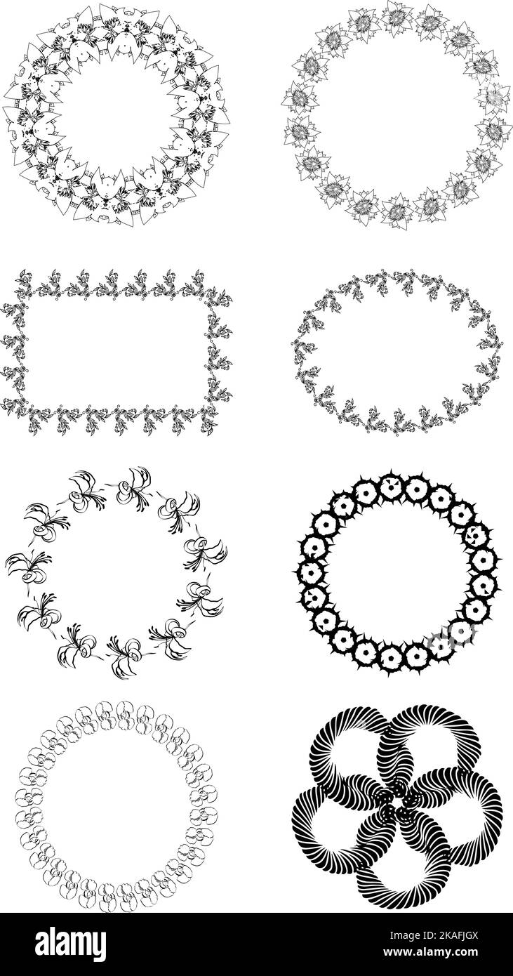 Collection of design elements. Frames and borders Stock Vector Image ...