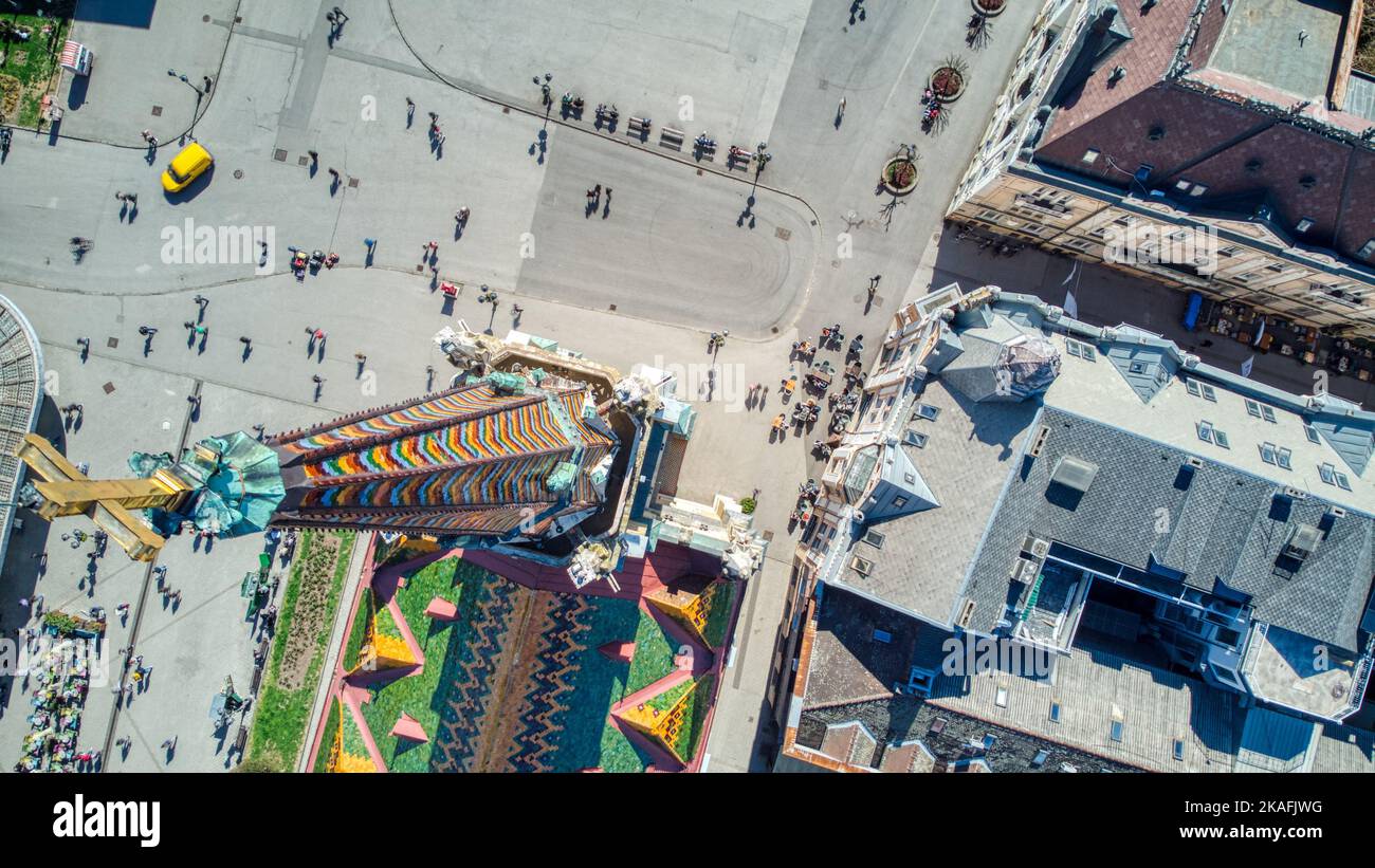 An aerial overhead view of a cityscape Stock Photo - Alamy