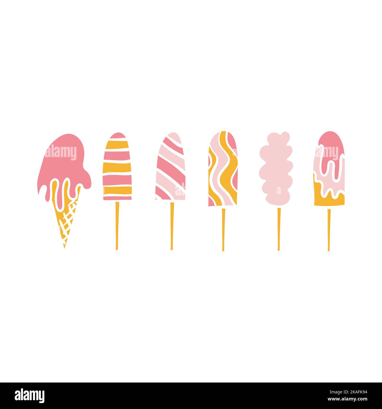 Set of different size ice creams. Vector illustration Stock Vector ...