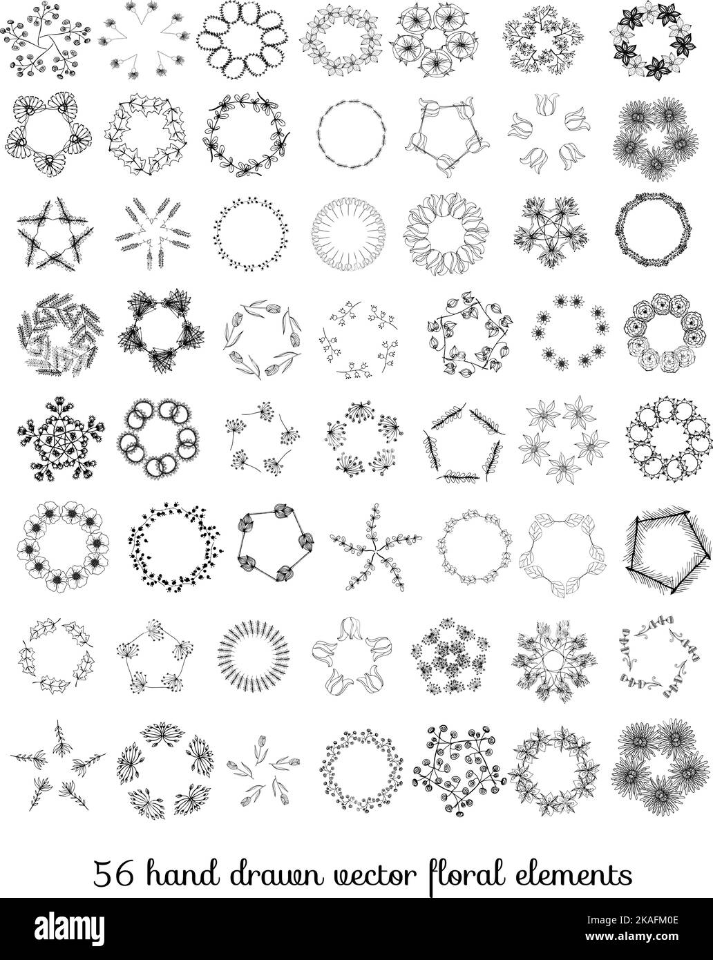 Collection of design elements. Frames and borders Stock Vector Image ...