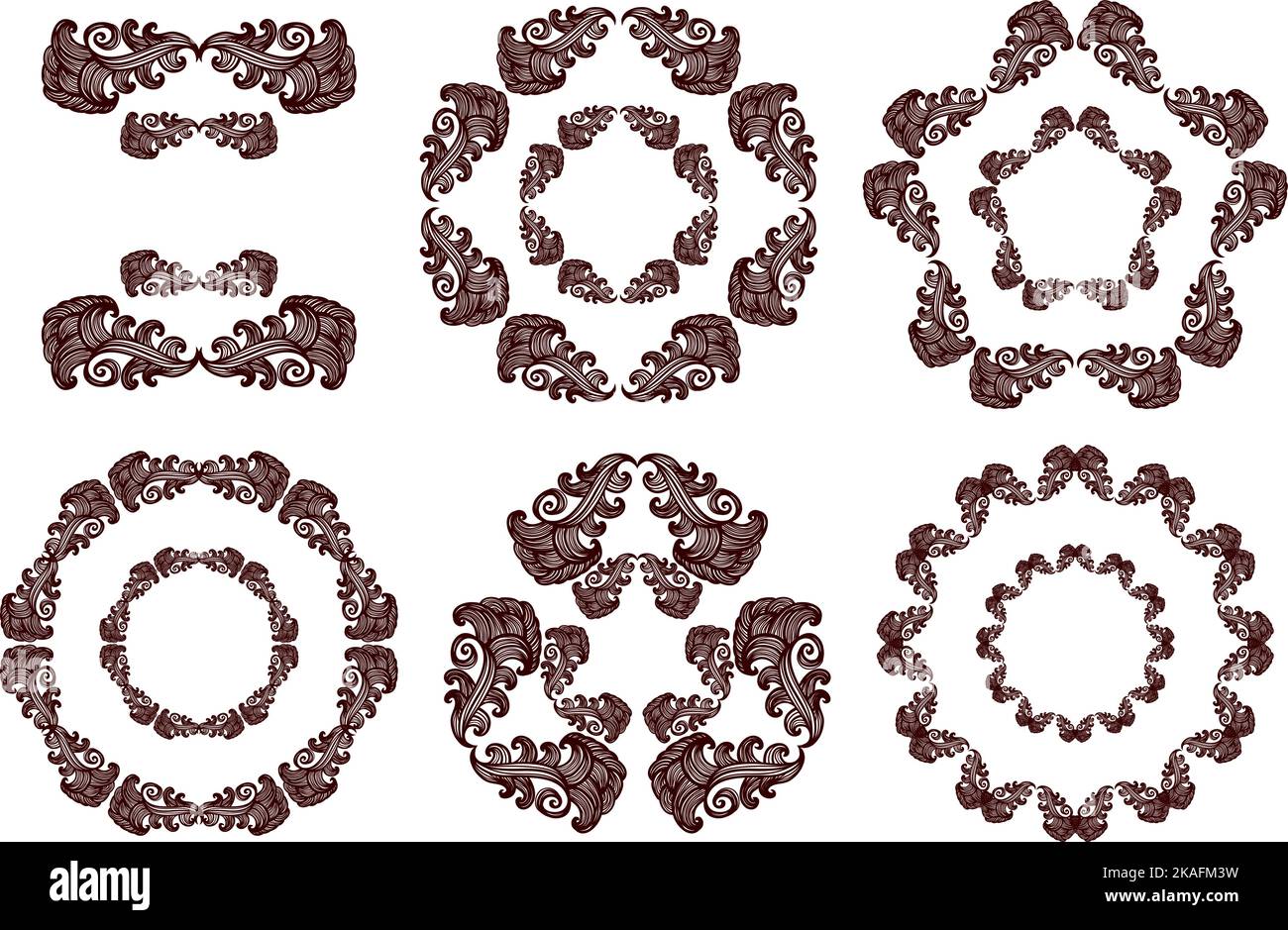 Collection of design elements. Frames and borders Stock Vector Image ...