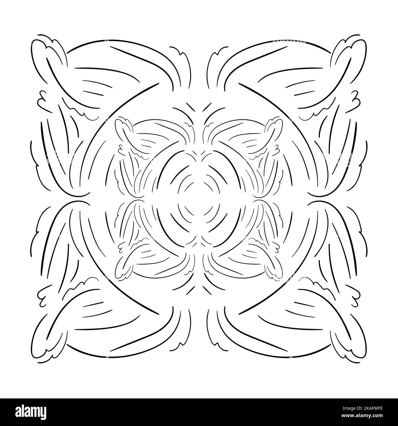 Decorative ornamental pattern in ethnic style. Outline doodles. Vector ...