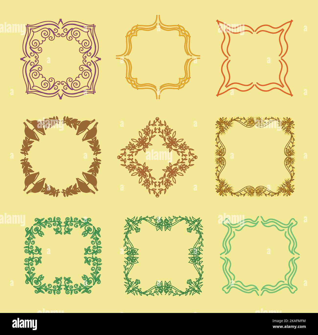 Collection of design elements. Frames and borders Stock Vector Image ...