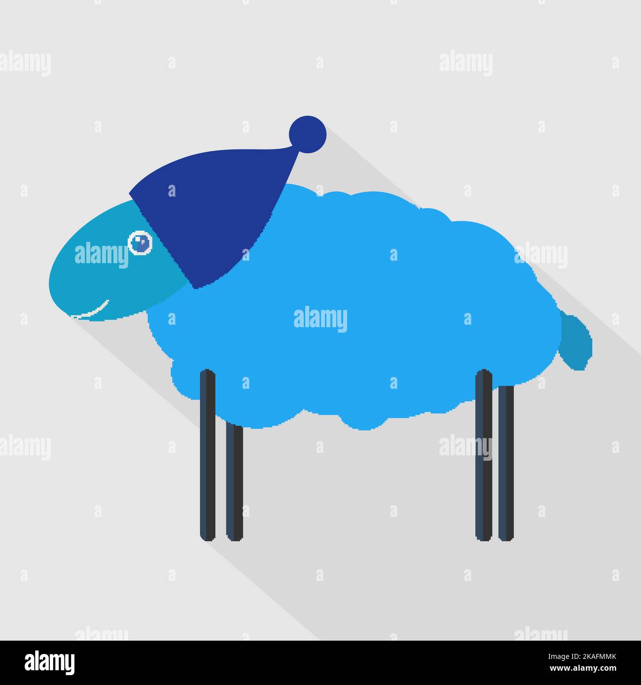 Funny sheep silhouette. Hand drawn vector illustration Stock Vector ...