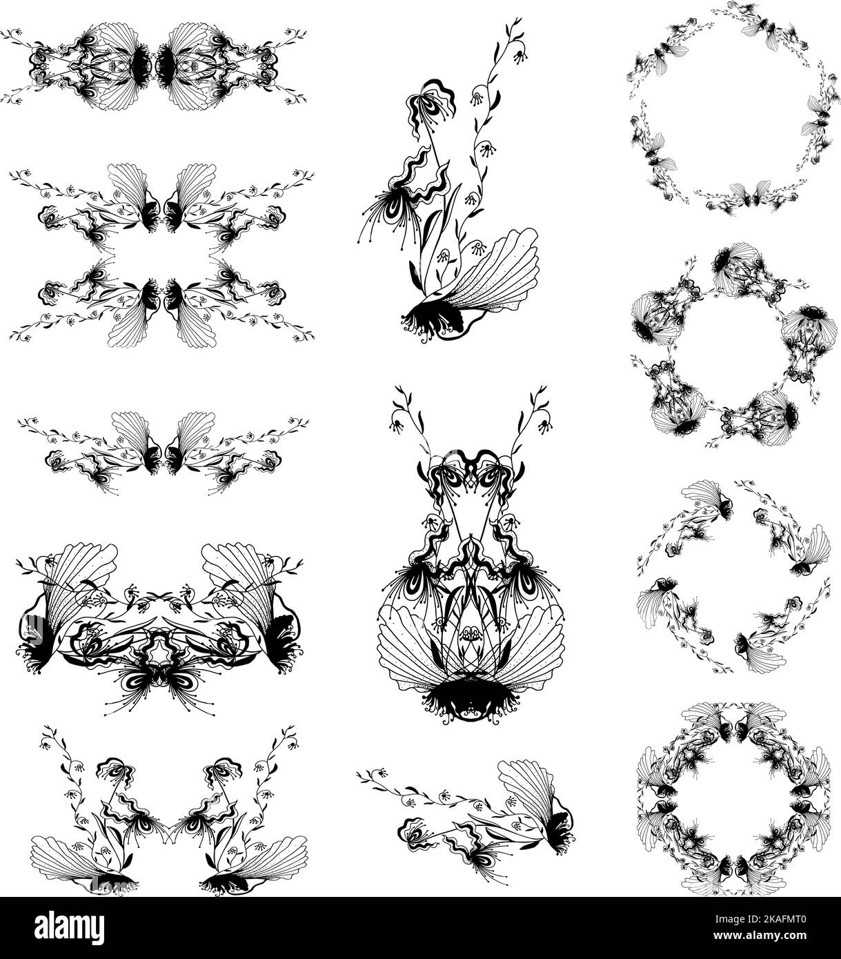 Collection of design elements. Frames and borders Stock Vector Image ...