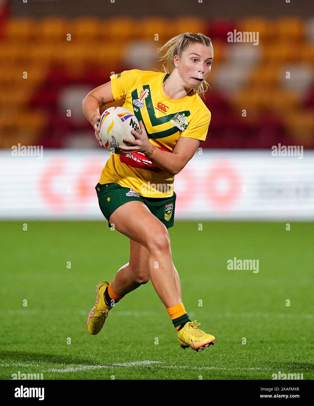 Australia’s Tarryn Aiken during the Women's Rugby League World Cup ...