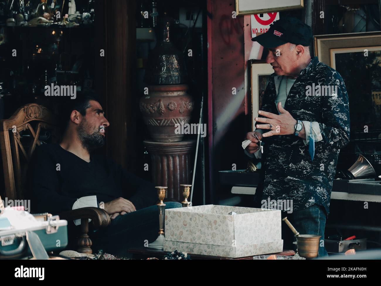 Two old men sitting talking hi-res stock photography and images - Alamy