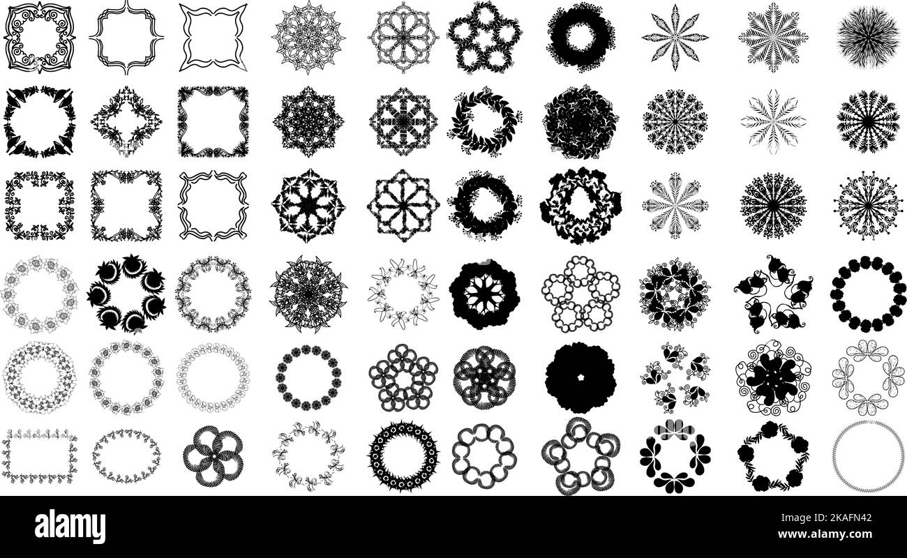 Collection of design elements. Frames and borders Stock Vector Image ...