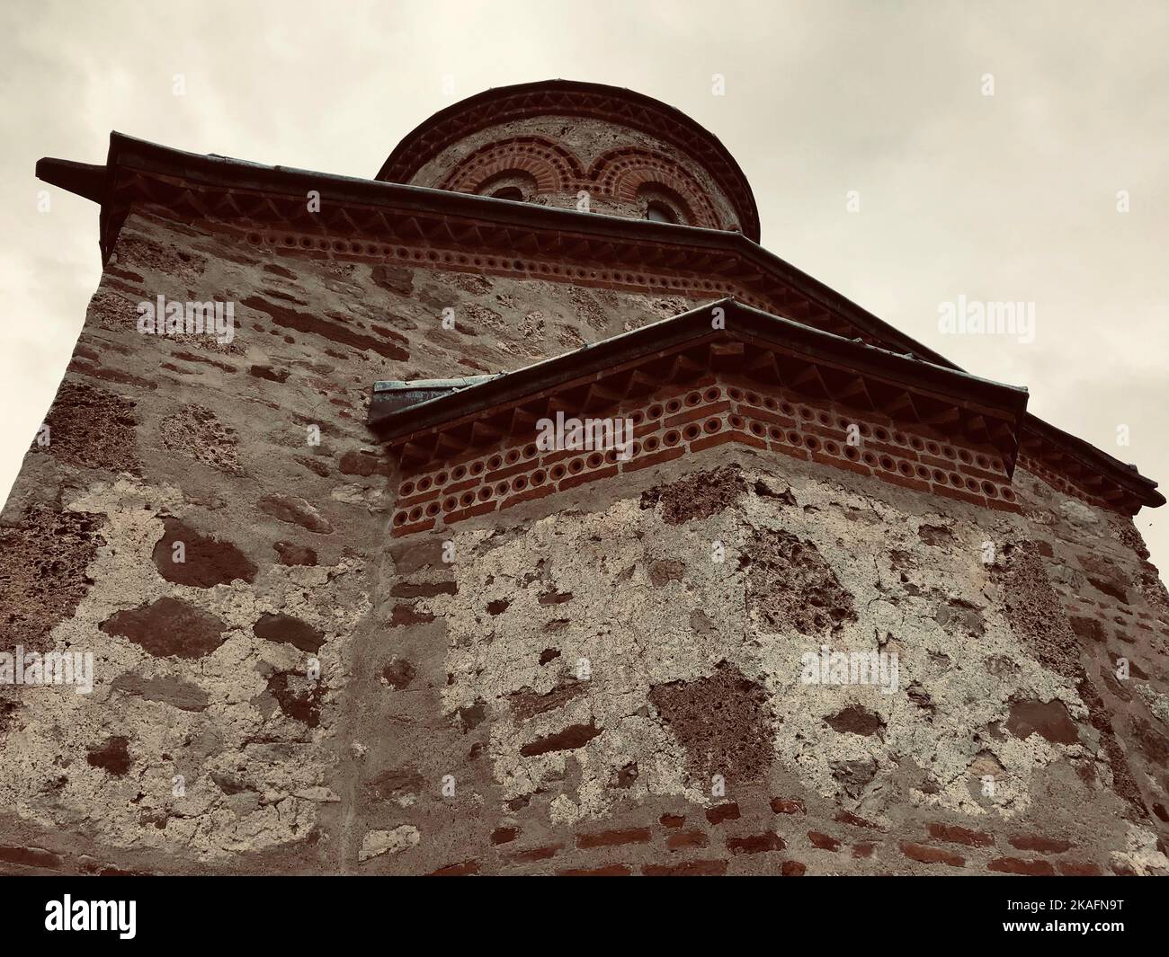 A low-angle shot of the Church of the Holy Mother of God in Donja ...