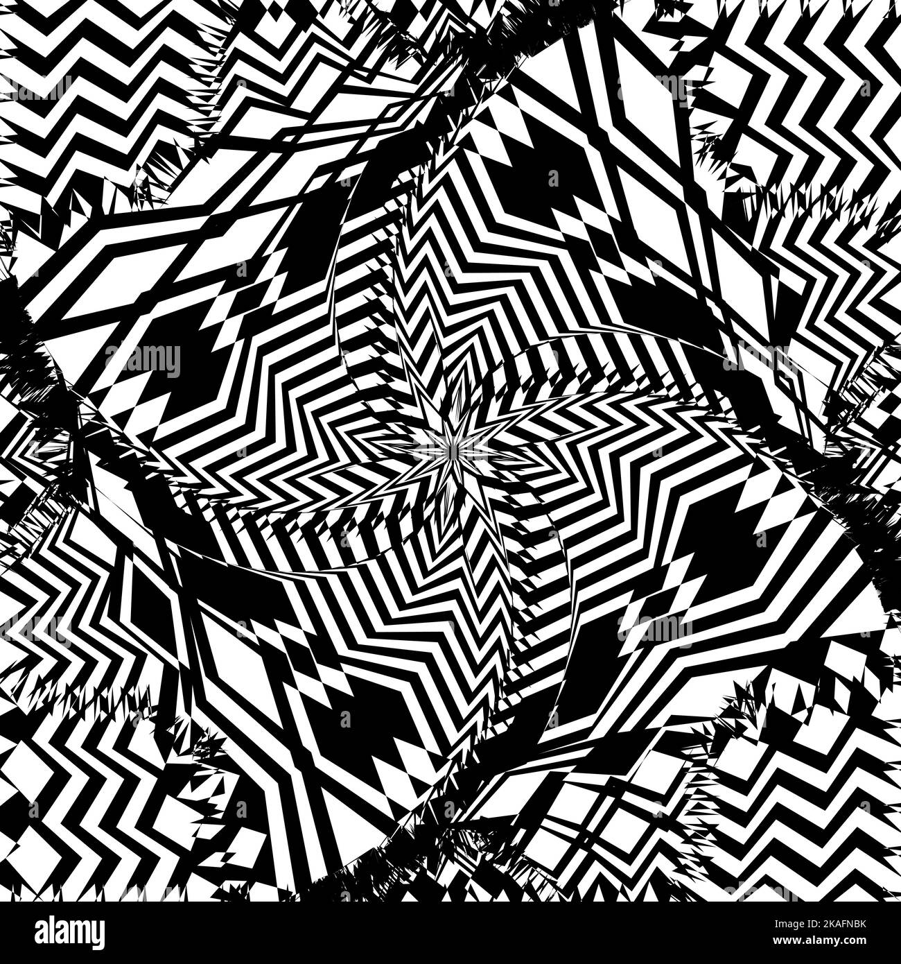 Abstract twisted black and white background. Optical illusion of ...