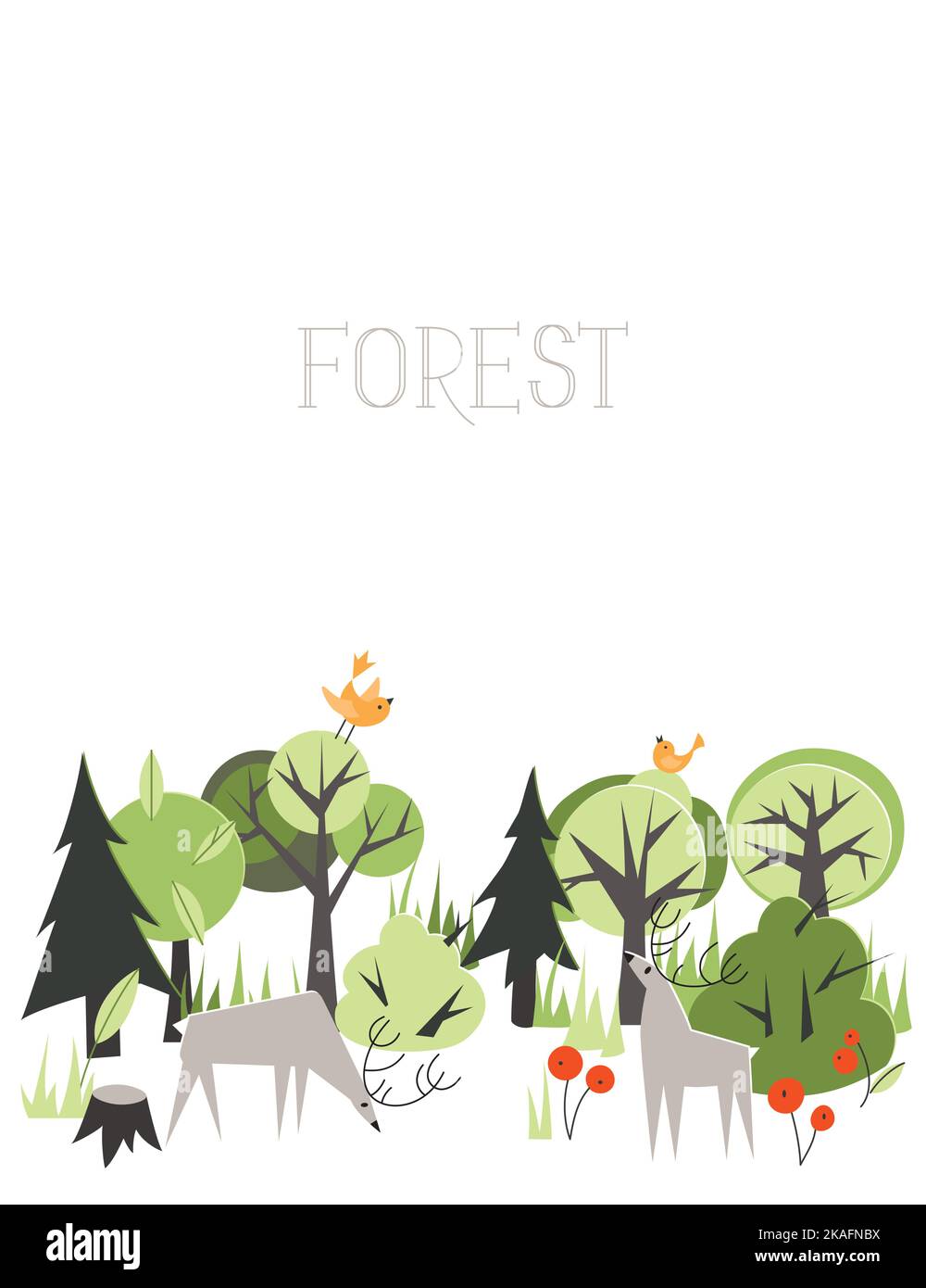 Vector background with animals and trees Stock Vector Image & Art - Alamy