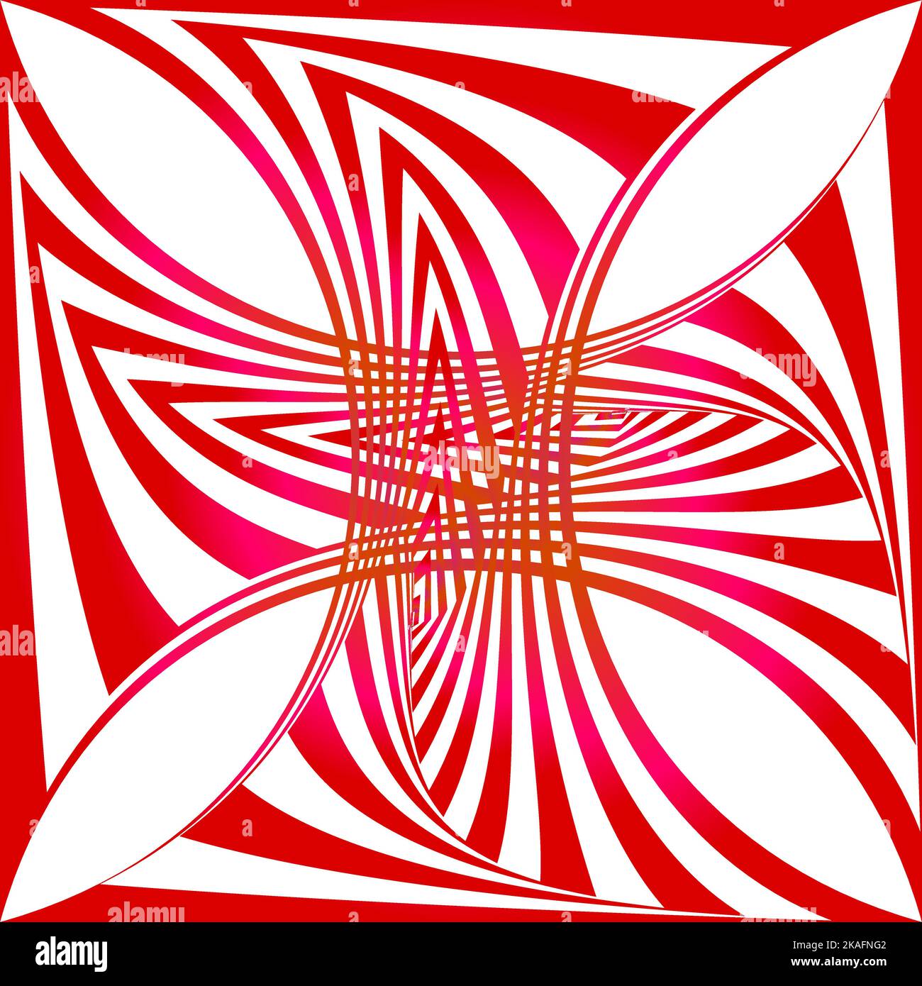 Abstract twisted red and white background. Optical illusion of ...
