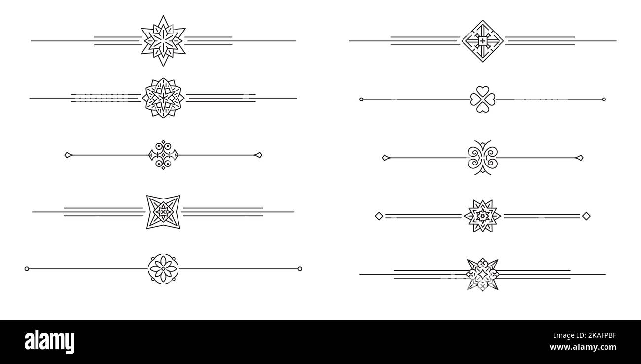 Vector line floral frame Cut Out Stock Images & Pictures - Alamy