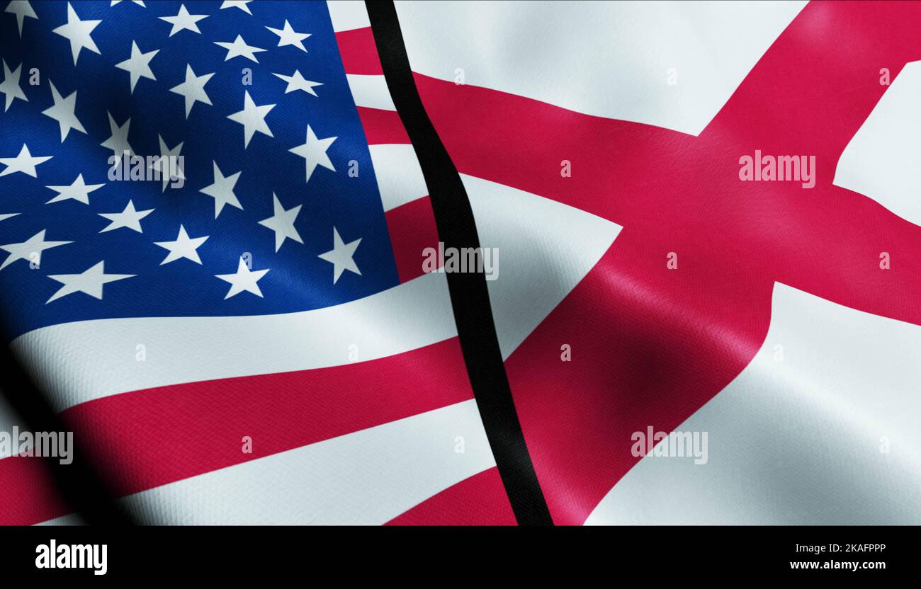 3D Waving Saint Patrick and USA Merged Flag Closeup View Stock Photo ...