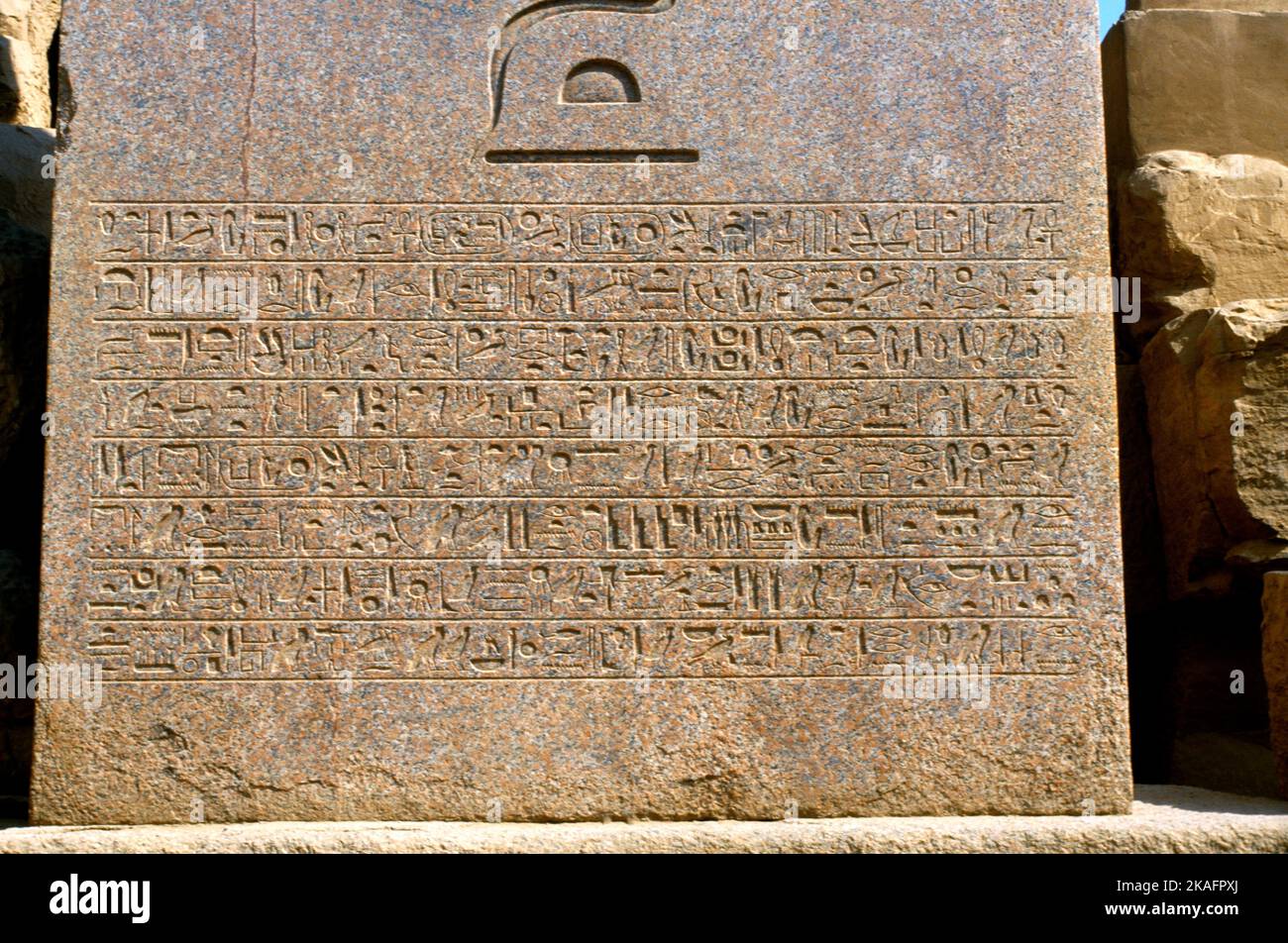 Karnak Egypt Obelisk Of Hatshepsut Hieroglyphics Detail in Precinct of ...