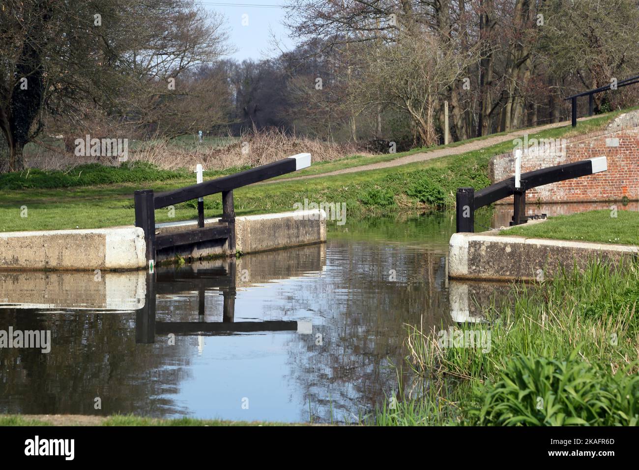 lock gates walsham lock river wey navigation surrey england Stock Photo ...