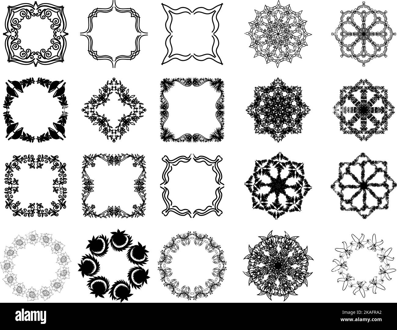 Collection of design elements. Frames and borders Stock Vector Image ...