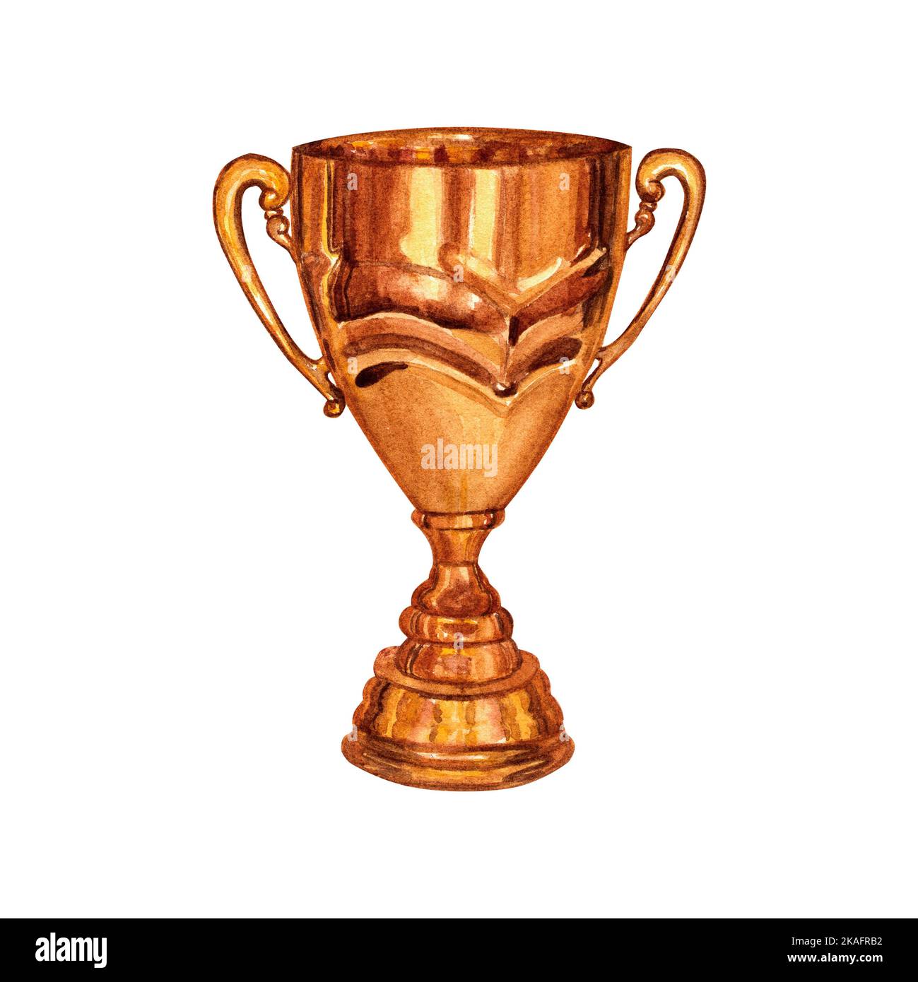 Champion golden trophy cup winner in football or other sports. Hand ...