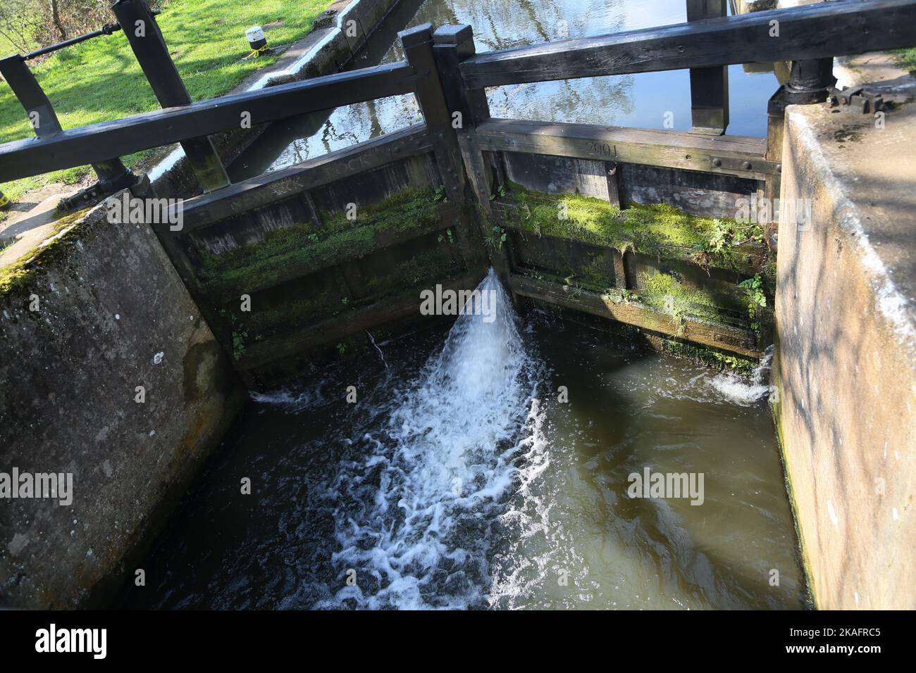 newark lock river wey navigation pyrford surrey england Stock Photo - Alamy