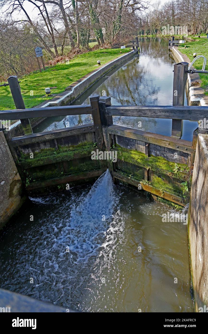 newark lock river wey navigation pyrford surrey england Stock Photo - Alamy