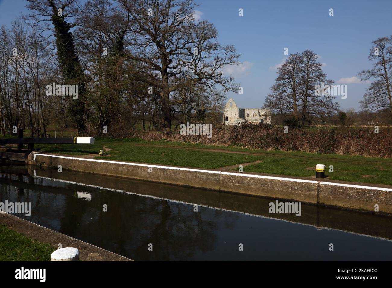 newark lock and priory river wey navigation pyrford surrey england ...