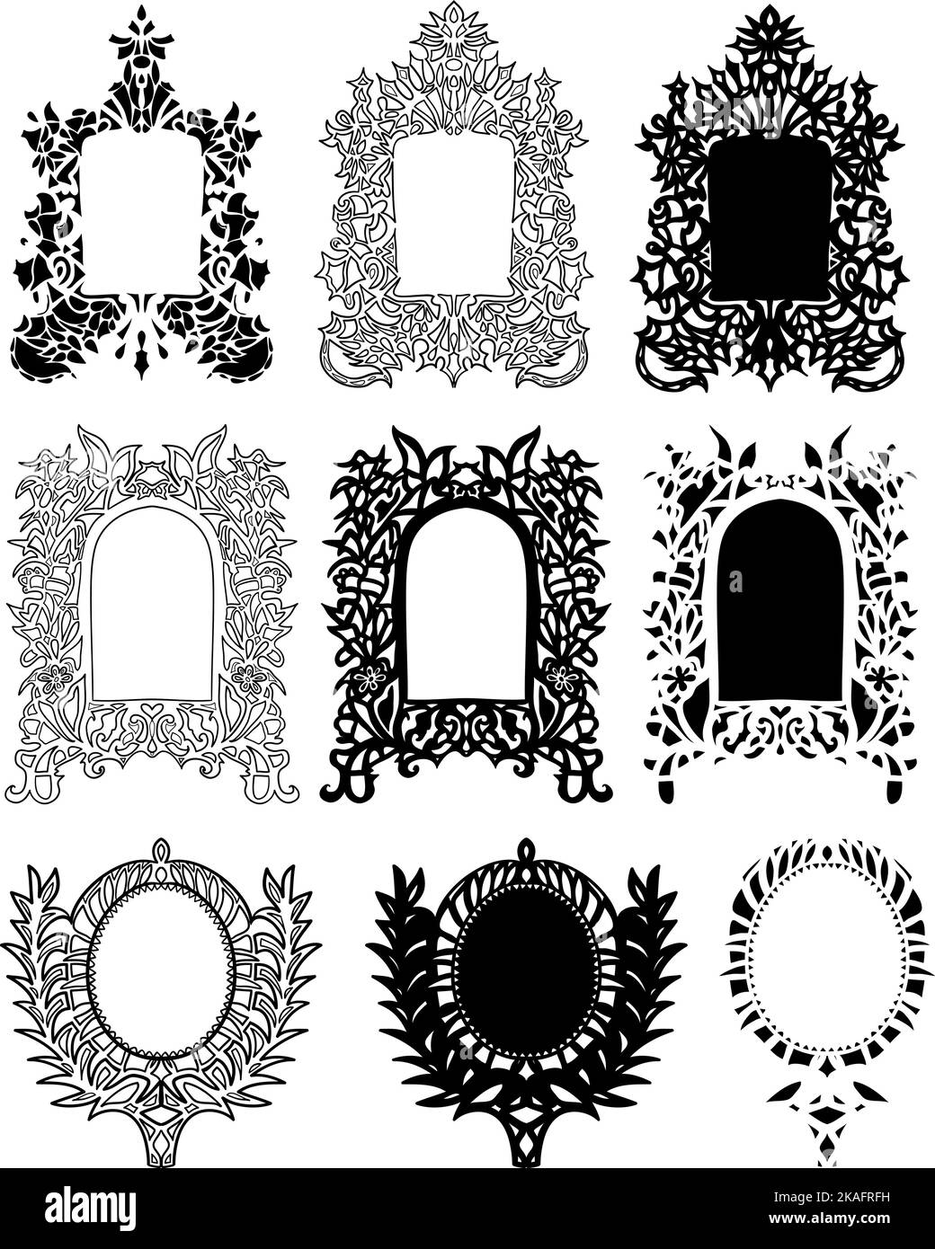 Collection of design elements. Frames and borders Stock Vector Image ...