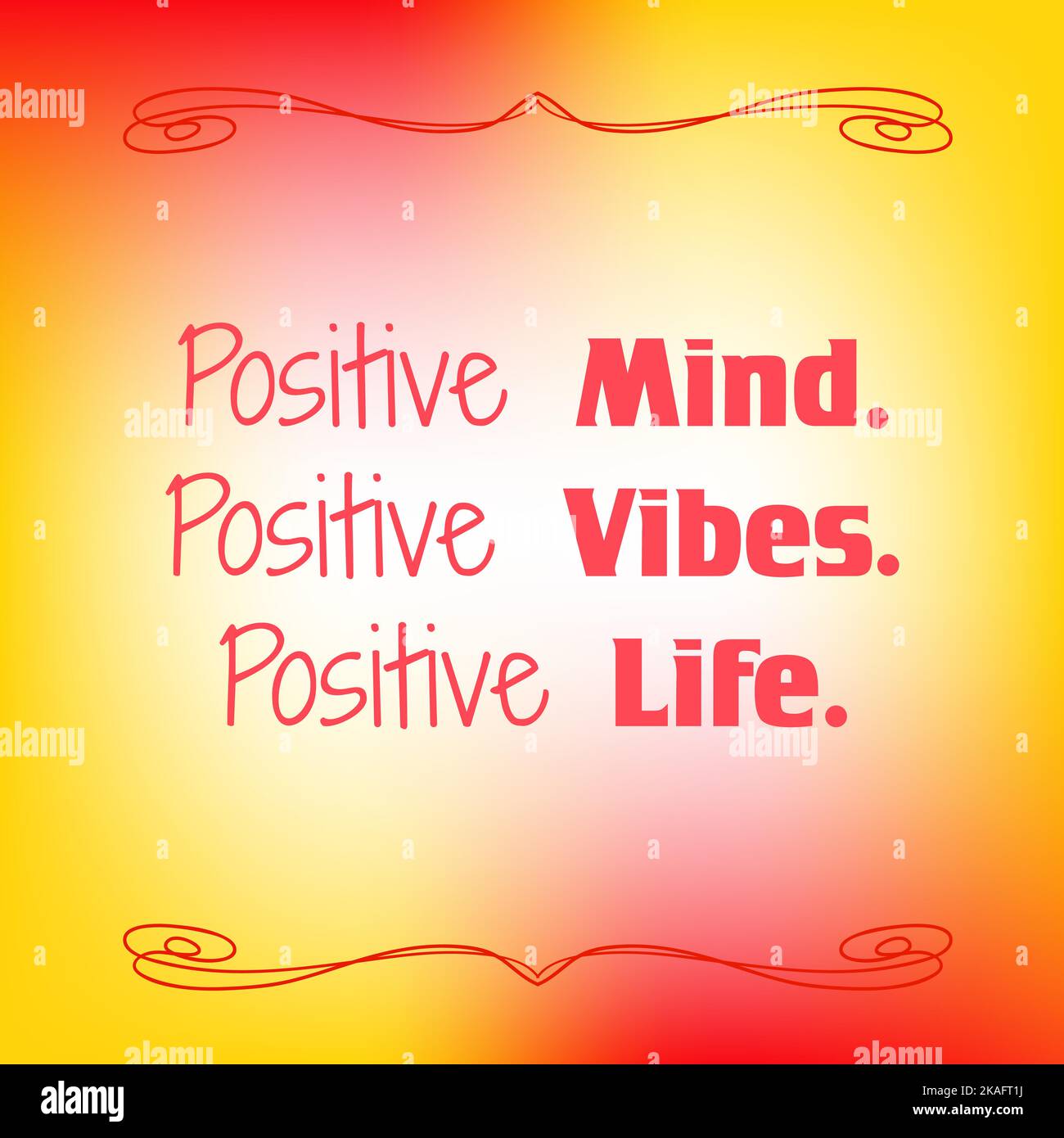 Inspirational quote on colorful blurred background. Positive Mind ...