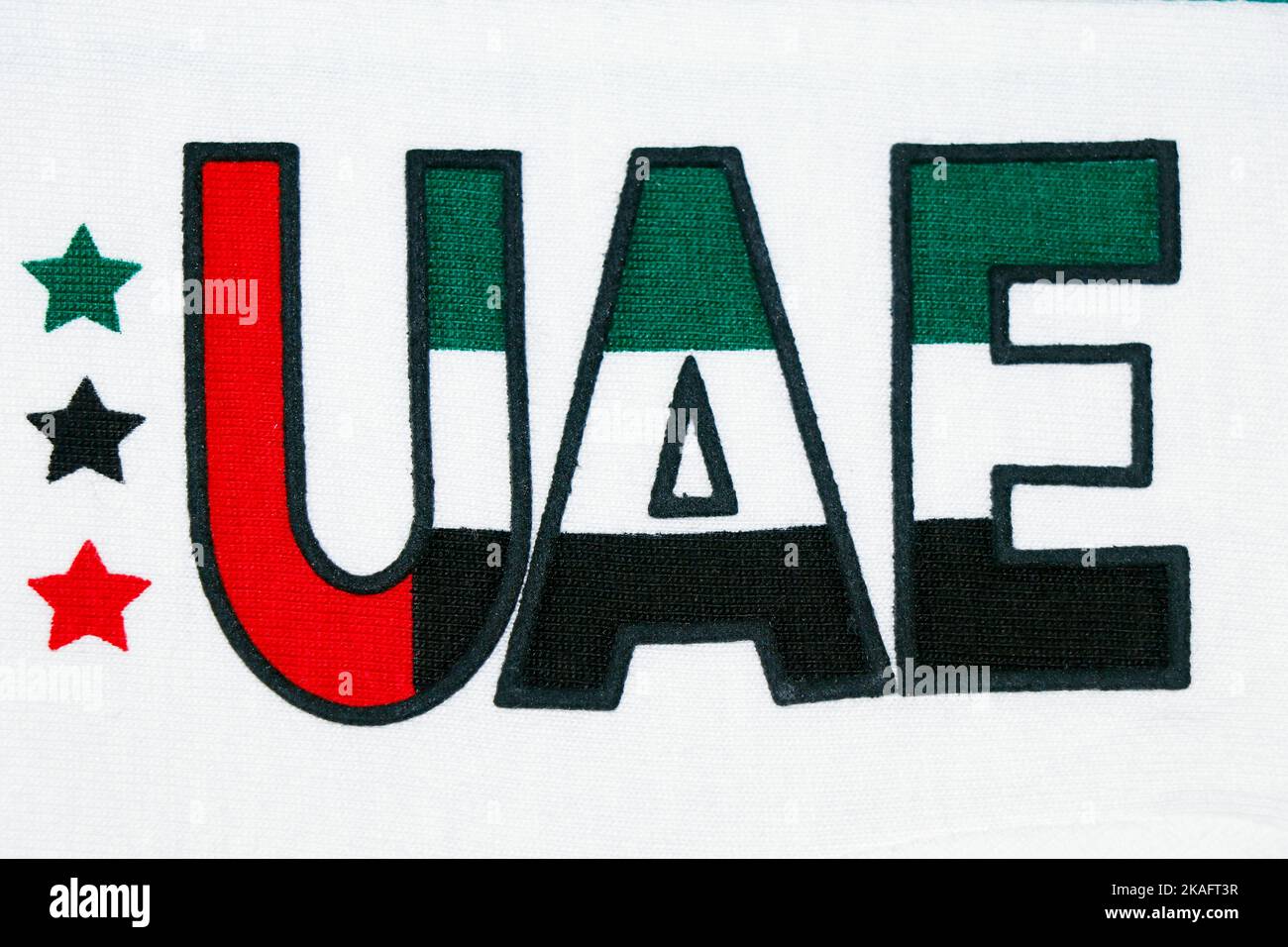 united arab emirates (UAE) national flag day concept letter in white ...