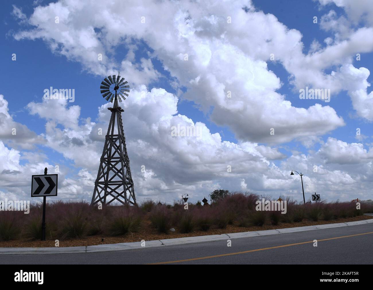 A windmill is seen at Babcock Ranch, Florida, the first solar-powered ...