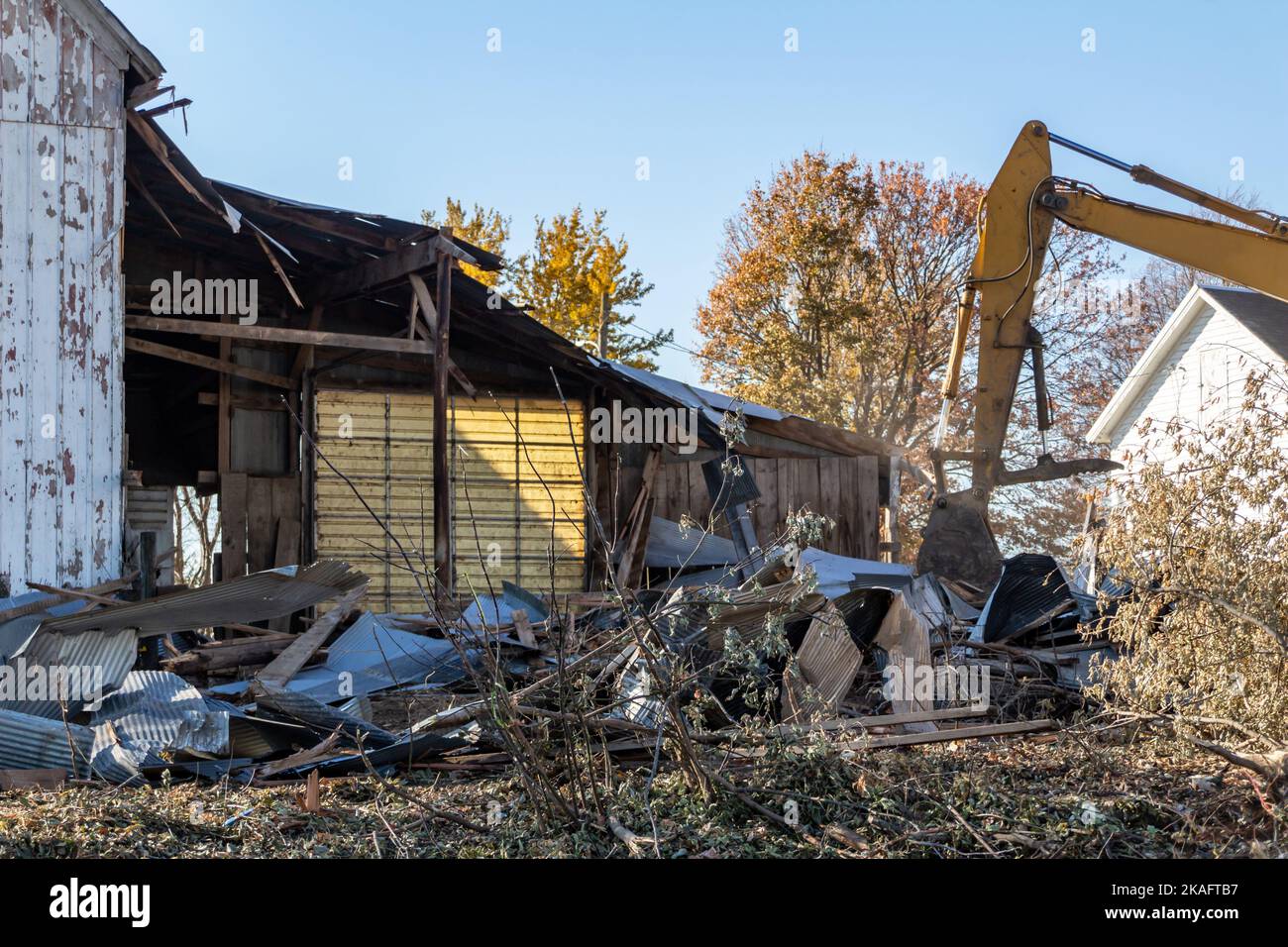 This image shows a close up view of a heavy equipment excavator in the ...
