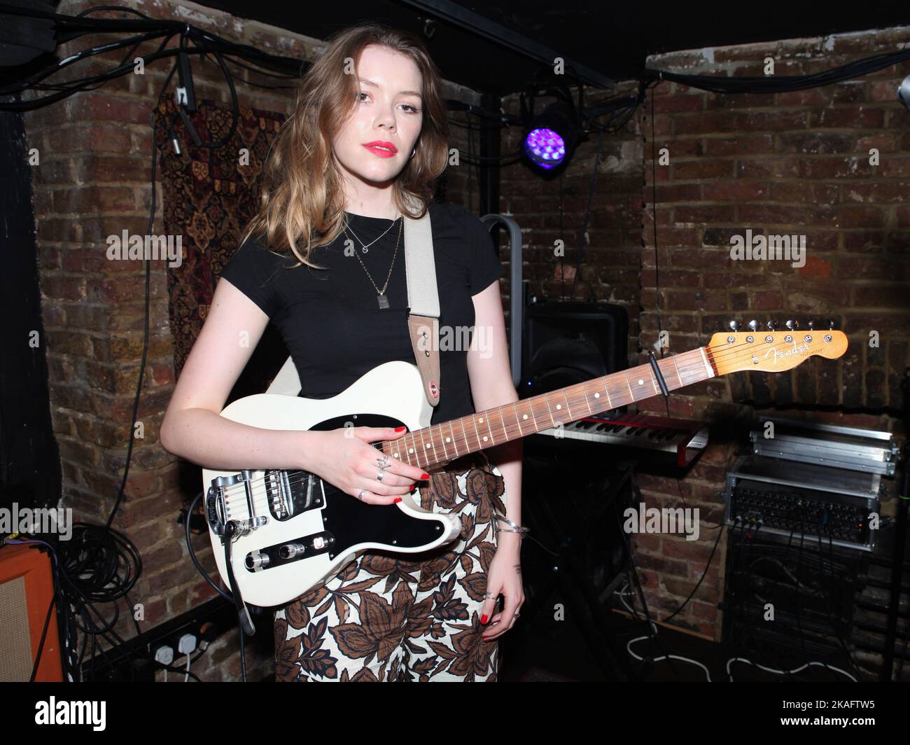 London, UK. Musician and artist Rachel Croft after performing her set ...