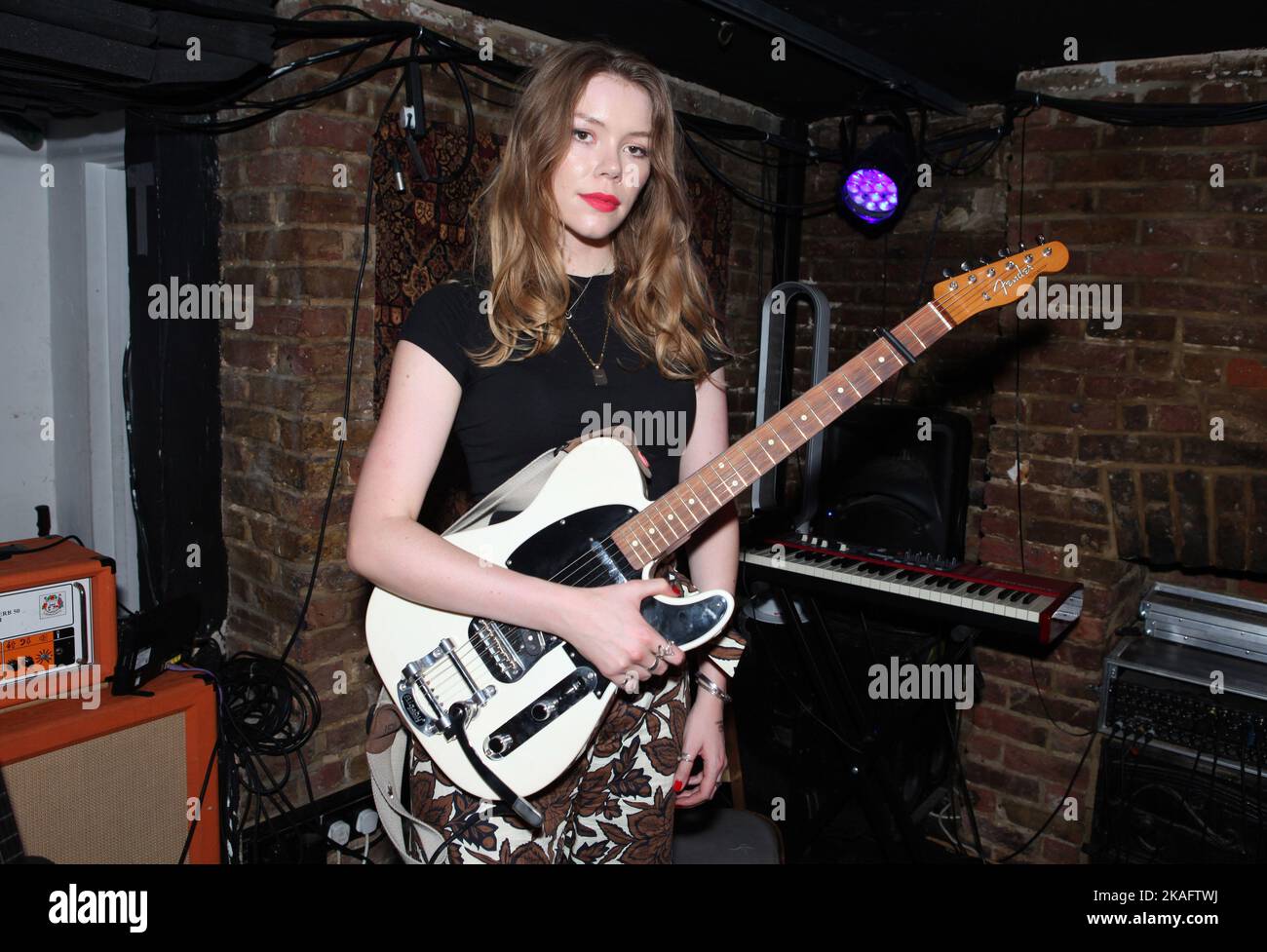London, UK. Musician and artist Rachel Croft after performing her set ...