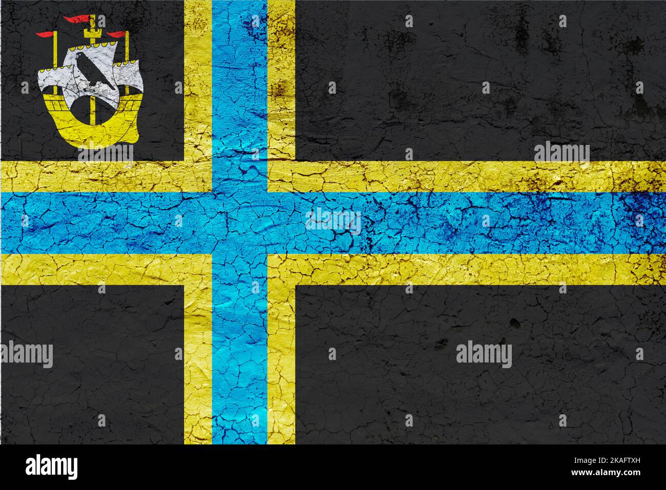 The Caithness flag is the flag of the county of Caithness Stock Photo ...